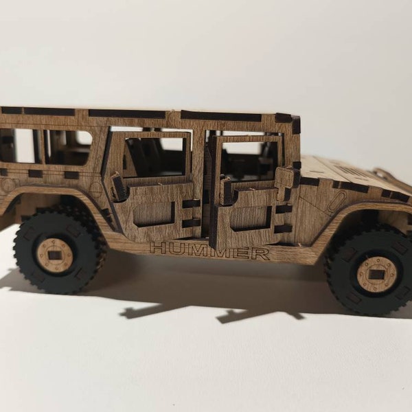 SUV H1 Laser Cut Files: 6-wheel Pickup & Wagon, 1/24 Scale (SVG DXF) - Etsy
