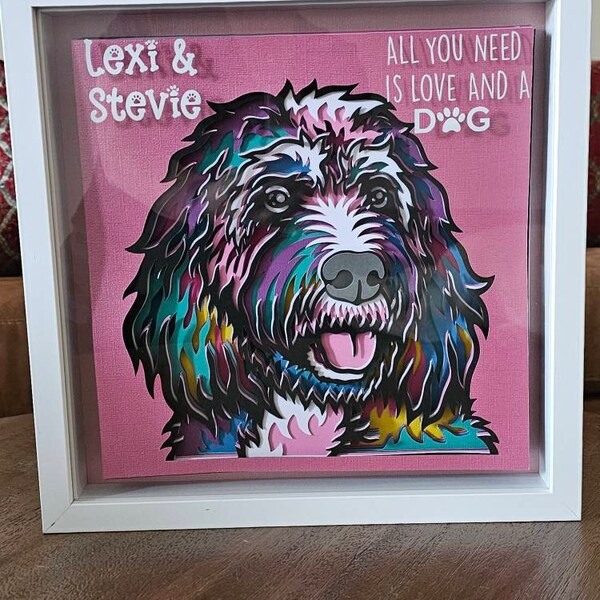 Cockapoo 3D Layer SVG/ Colorful Dog 3D Mandala/ 3D Dog Shadow Box ...