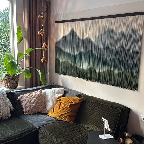Large Dip Dye Macrame Wall Hanging Boho Wall Decor Dip Dye Fiber Art ...
