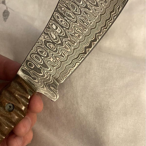 Handmade Damascus Steel Steak Set | Fork | Kitchen | Chef Gift | True Layers | Real Wood Handle ...