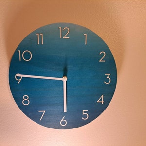 Objectify Blue Orange Grid With Numerals Wall Clock - Etsy