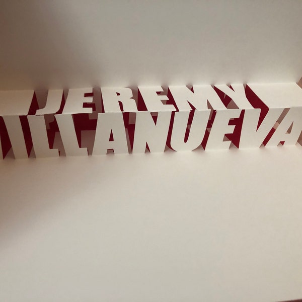 Customizable 3D Pop up Name Card - Etsy
