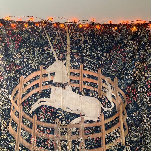 Medieval Tapestry the Unicorn in Captivity Mythology 15th Century ...