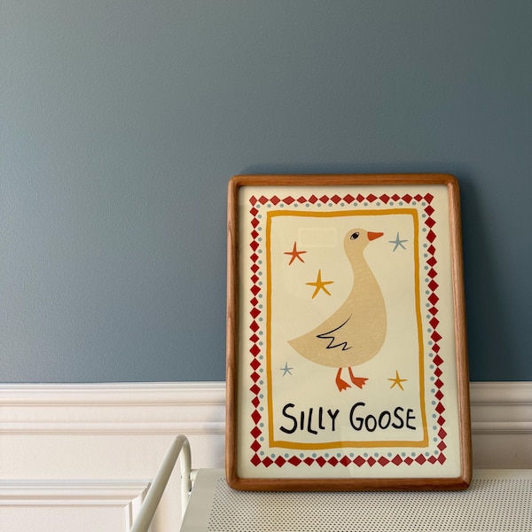 Silly Goose Print, Trendy Wall Art, Apartment Decor, Retro Wall Art ...