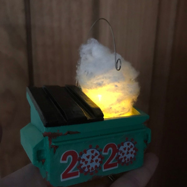 Dumpster Fire 2020 Christmas Ornament With Flickering LED Fire Light ...