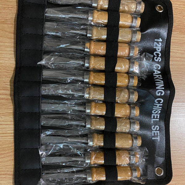 Professional Wood Carving Hand Chisel and Lathe Gouge Tools- 12 Pcs Set ...