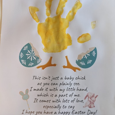 Easter Handprint Footprint Art Craft Bundle, Happy Hoppy Easter Craft ...