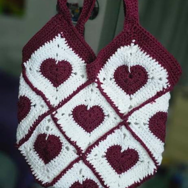 Diagonal Heart Granny Square Pattern - Etsy