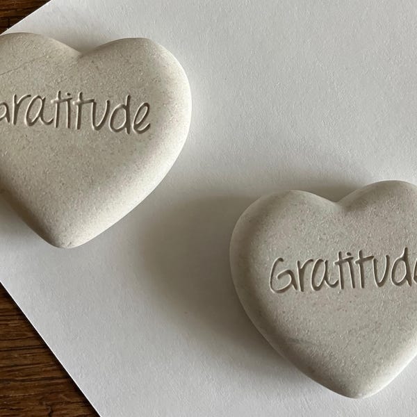 Gratitude Rock, Heart Shaped Worry Stone for Inspiration and Support in ...