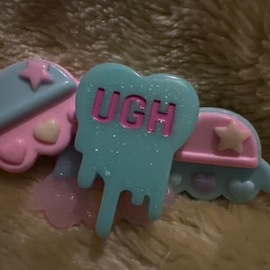 Alien Hair Clip 90s Y2K Space Kawaii Barrettes Glow in the Dark - Etsy