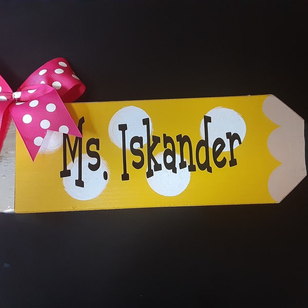 Personalized Giant Pencil Teacher Desk Name Plate - Etsy