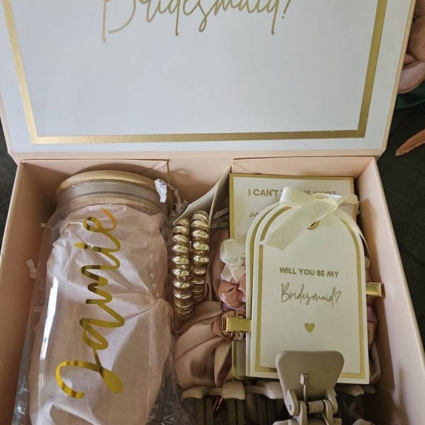 Personalized Bridesmaid Proposal Box: Hair Accessories Gift Set - Etsy