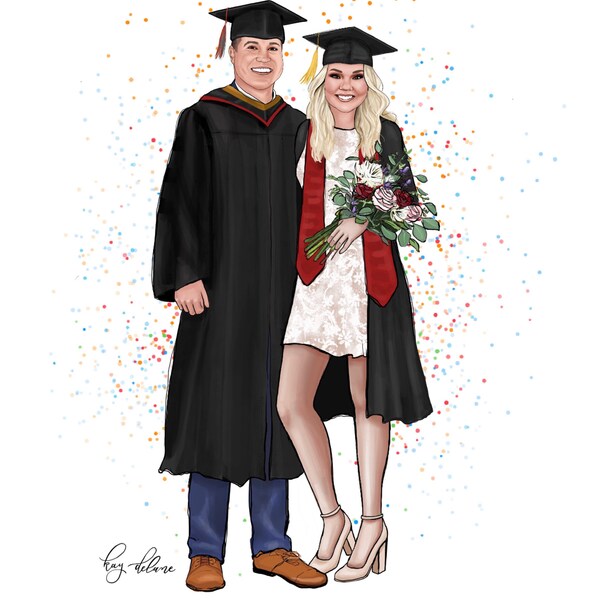 Graduation Illustration/ Graduate Gift/ Custom Graduation Gift/ Grad ...