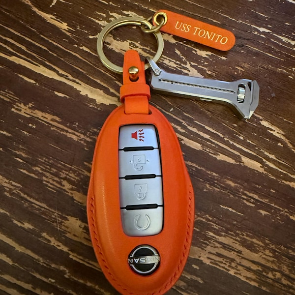 2025 2024 Nissan Key Fob Cover - Leather Key Case Cover for Nissan ...