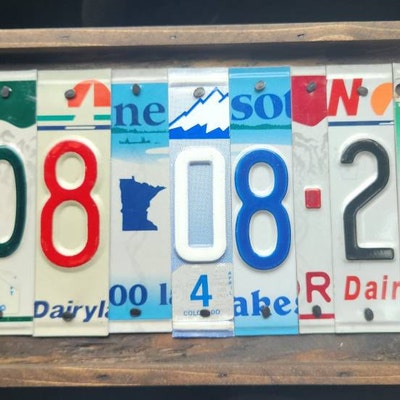 Custom Date Sign, Anniversary or Wedding License Plate Art, Special ...