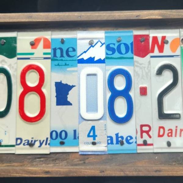 Custom Rustic Empty Wood License Plate Display Frame With Key Hooks ...
