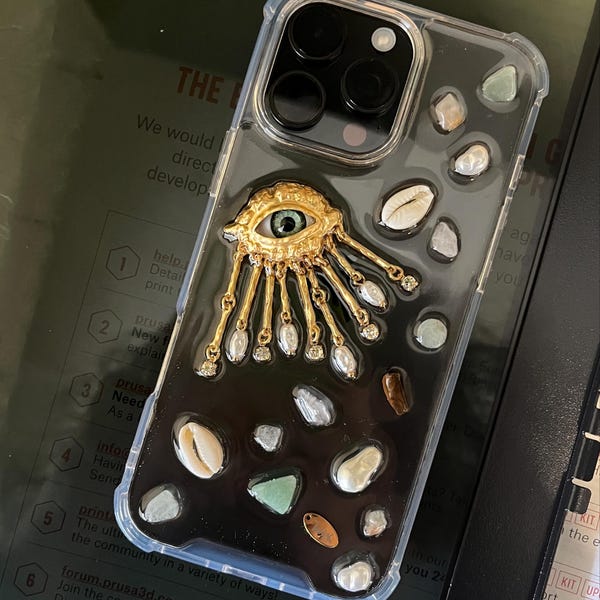 Resin Aesthetic Phone Case, Decoden Phone Case for iPhone 16 15 14 13 ...