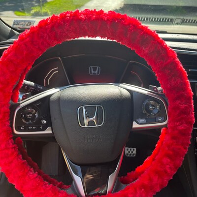 Minky Fuzzy Soft Red Rosebud Swirls Steering Wheel Cover - Etsy