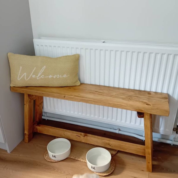 Rustic Reclaimed Wooden Bench/hall Bench/trestle Bench/farmhouse Bench ...