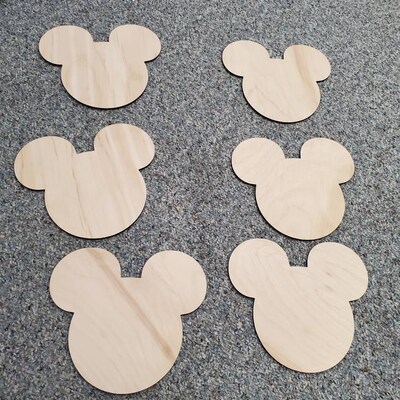 Mickey Mouse Head Wooden Laser Cut Out Shape Great for Crafting ...