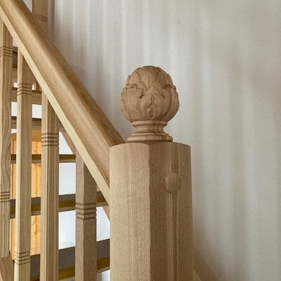 Lion Wooden Finial, Oak Stair Newel Post Cap - Etsy