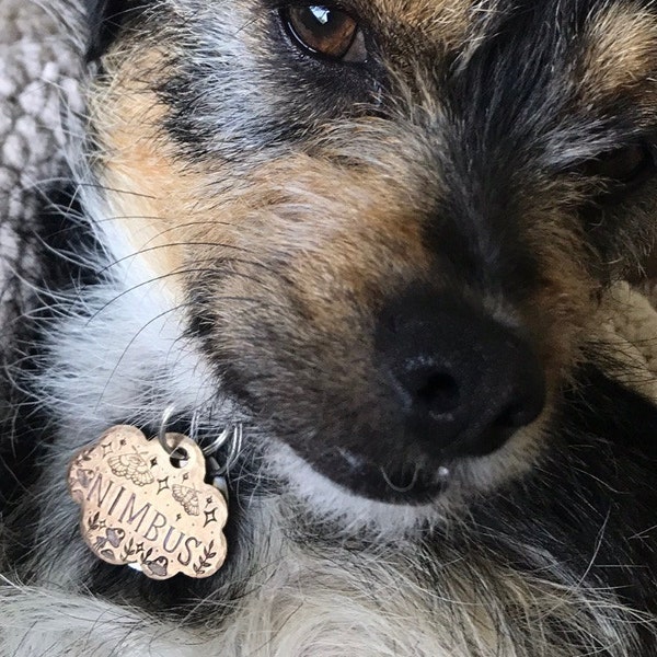 Cloud Dog Tag, Mushroom Stars Floral, Dog Tag for Dogs, Personalized ...