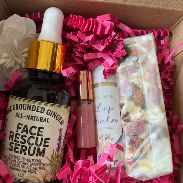 Self Care Gift Organic Skincare Kit Christmas Gift for Her All Natural ...