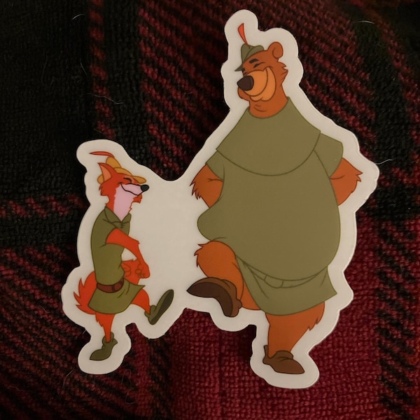 Robin Hood and Little John Sticker: Classic Disney Clear Vinyl Decals ...