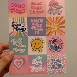 Happy Face Flower Sticker Cute Retro Hippie Sticker Smile - Etsy