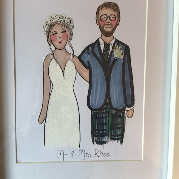 Personalised Illustration, Live Drawing, Guest Drawing, Couple Portrait ...