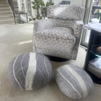 Natural Felted Wool. Soft Stone-poufs. the "conference Set" 3, 5 or 7 ...