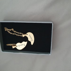 Personalised Engraved Split Hearts Shape Necklace, Custom Names ...