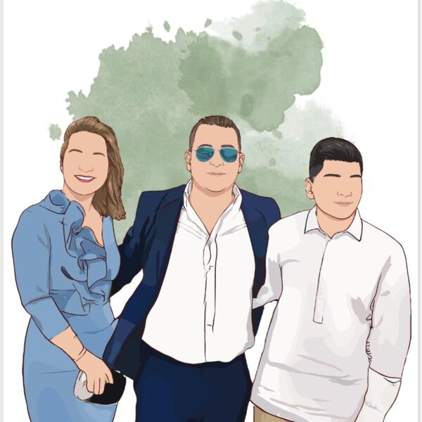 Custom Faceless Couple Portrait - Personalized Couple Gift - Digital ...