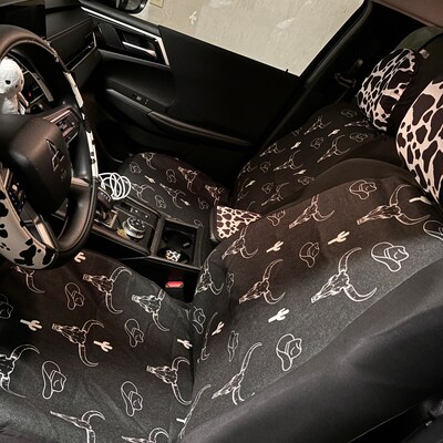 Highland Cow Print Car Floor Mats, Western Floor Mats for Car, Pink Cow ...