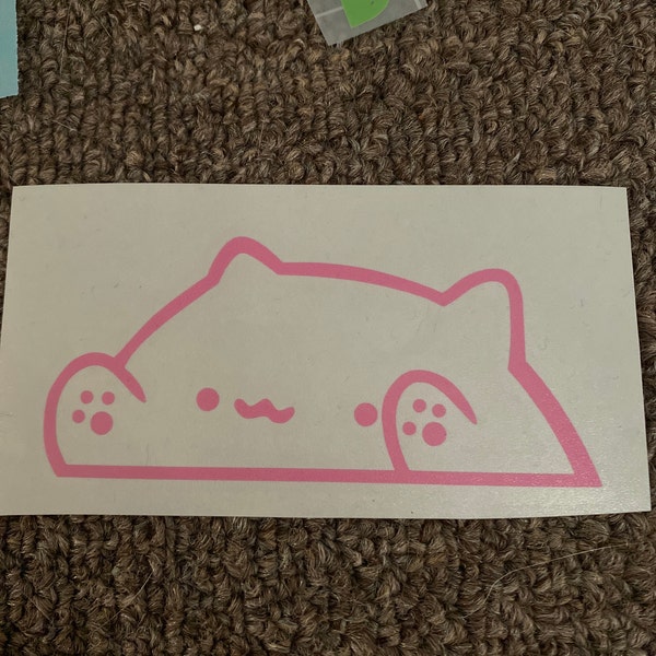 Peeking Bongo Cat Car Planner Laptop Cup Vinyl Decal Sticker - Etsy