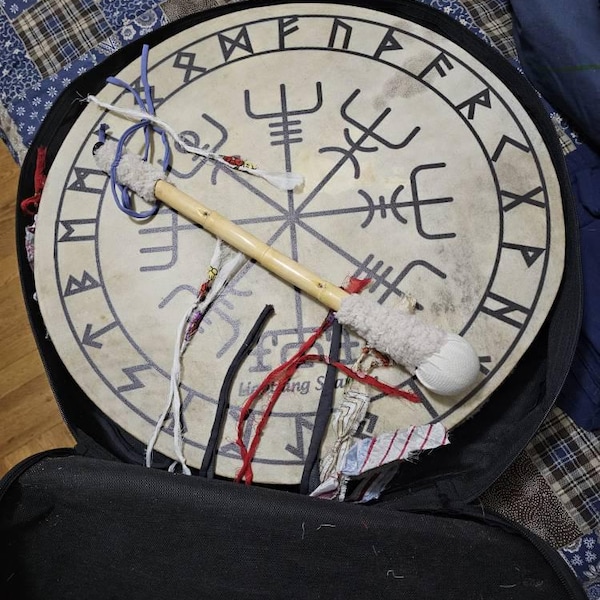 21-inch Traditional Shamanic Drum | Handcrafted Spiritual Drum for ...
