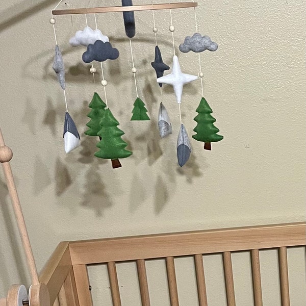 Felt Baby Mobile, Nature Mobile, Forest Mobile, Woodland Mobile, Forest ...