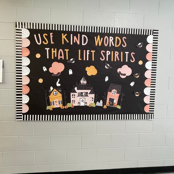 Pastel Haunted Houses Bulletin Board Kit (digital Download) - Etsy