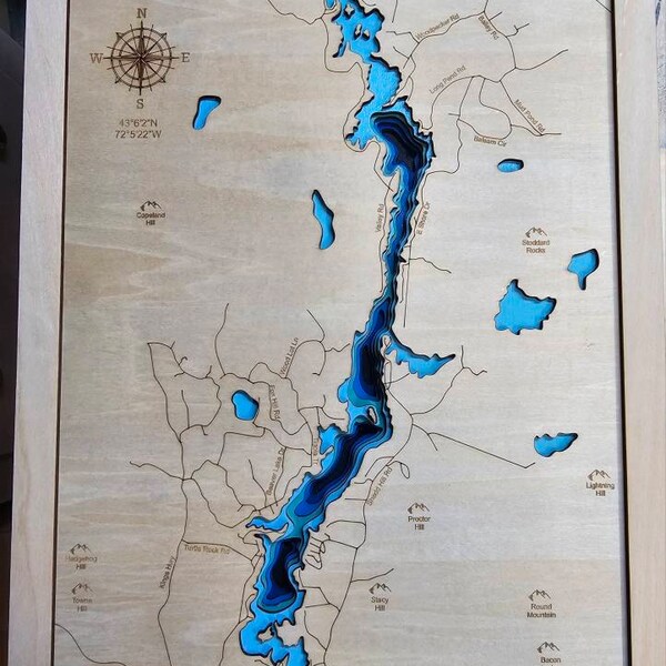 Layered Map Cass Lake in Michigan Svg, Lake Map Svg, Glowforge Map Svg ...