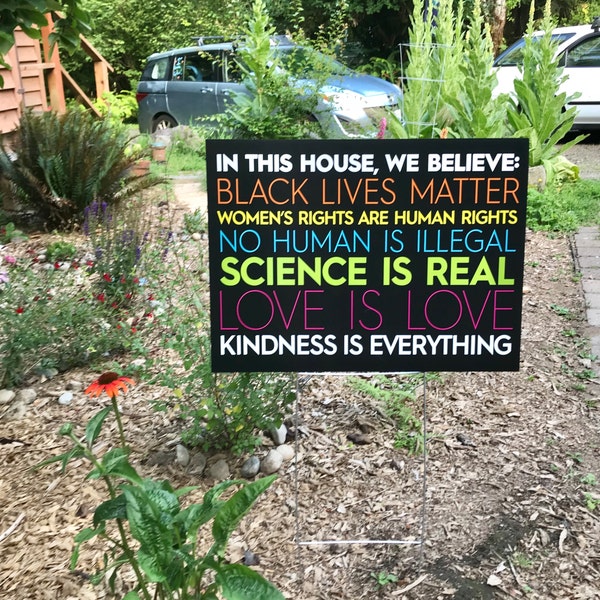 5 PACK: We Believe Yard Sign- Black Lives Matter, Women’s Rights, LGBTQ ...