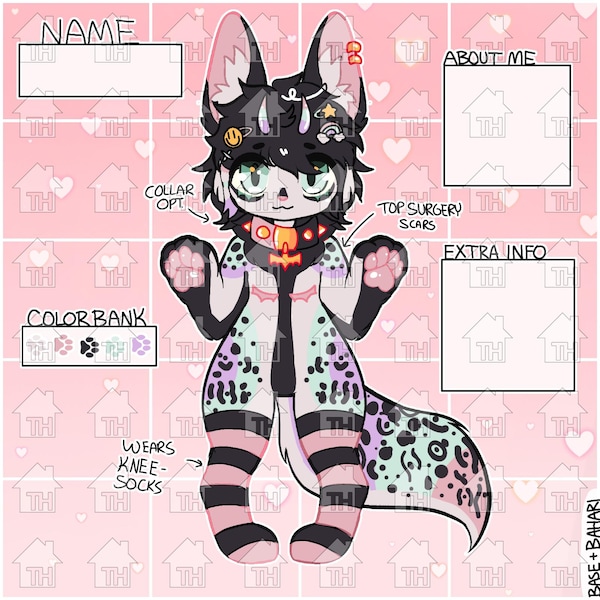 Kemono Reference Base (anthro Fursona) Character Sheet P2u - Etsy