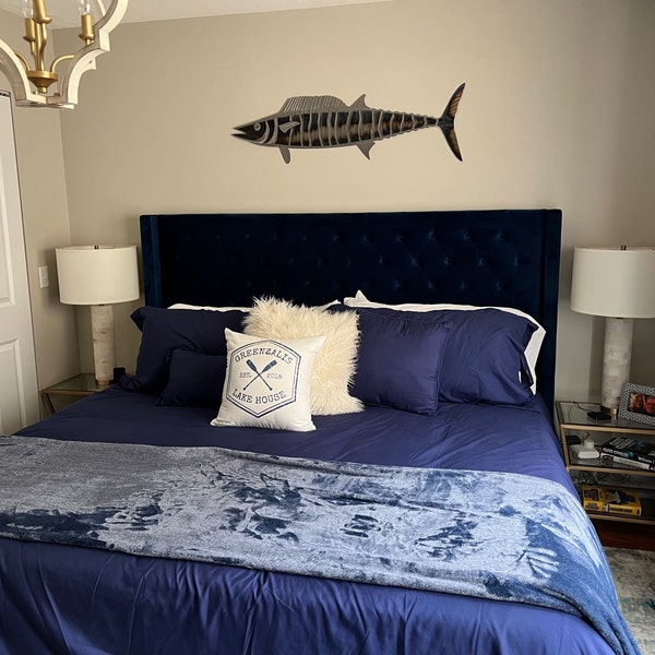 Huge Wahoo Fish Metal Wall Art - Hand Made Large Metal Fish Sculpture ...