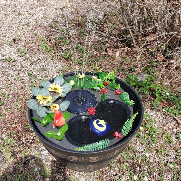 Bird Oasis™ | Floating Bird Bath & Fountain | Solar Powered LED Outdoor ...
