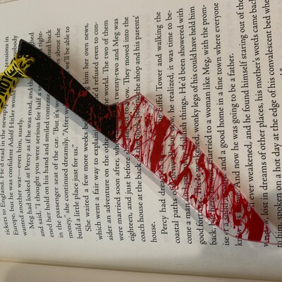 Knife Bookmark, Bloody Bookmark, Blood Spatter, Horror Bookmark, Book ...