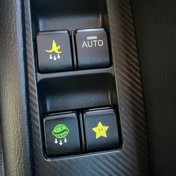 Blank Car Button Decal Sticker Bundle: Star, Shell, and Banana X2. Fits ...