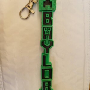 Minecraft Creeper Personalized Custom Name Tag Keychain - Etsy
