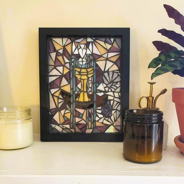 PDF Magpie Stained Glass Pattern or Mosaic Template - Digital Download ...