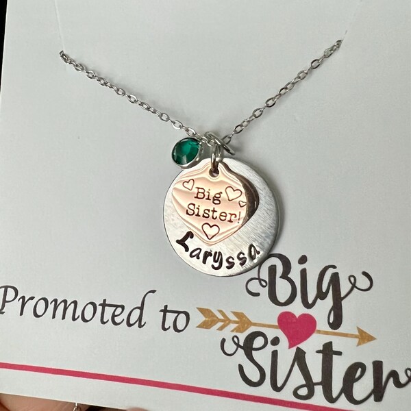 Big Sister Necklace, Big Sister Gift, Personalized Big Sister Necklace ...