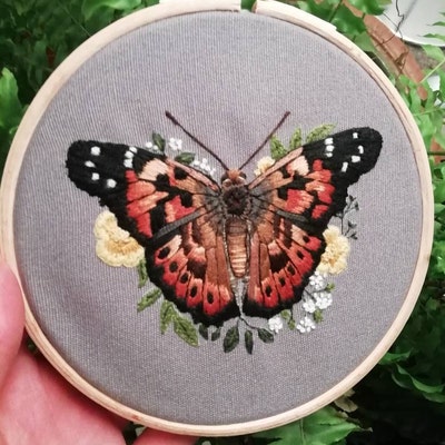 Butterfly: Hand Embroidery Pattern, Thread Painting Tutorial, Instant ...