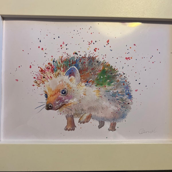 Hedgehog Print, Hedgehog Watercolour, Hedgehog Wall Art, Hedgehog ...